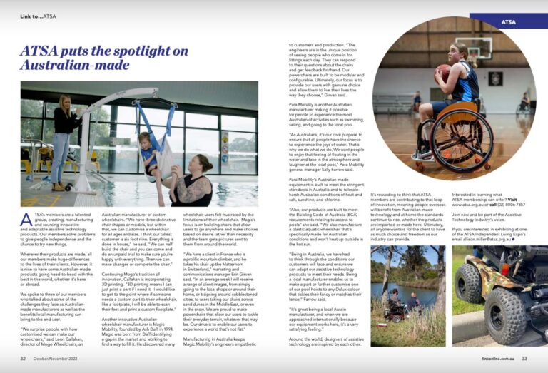 Para Mobility featured in LINK Magazine - Para Mobility