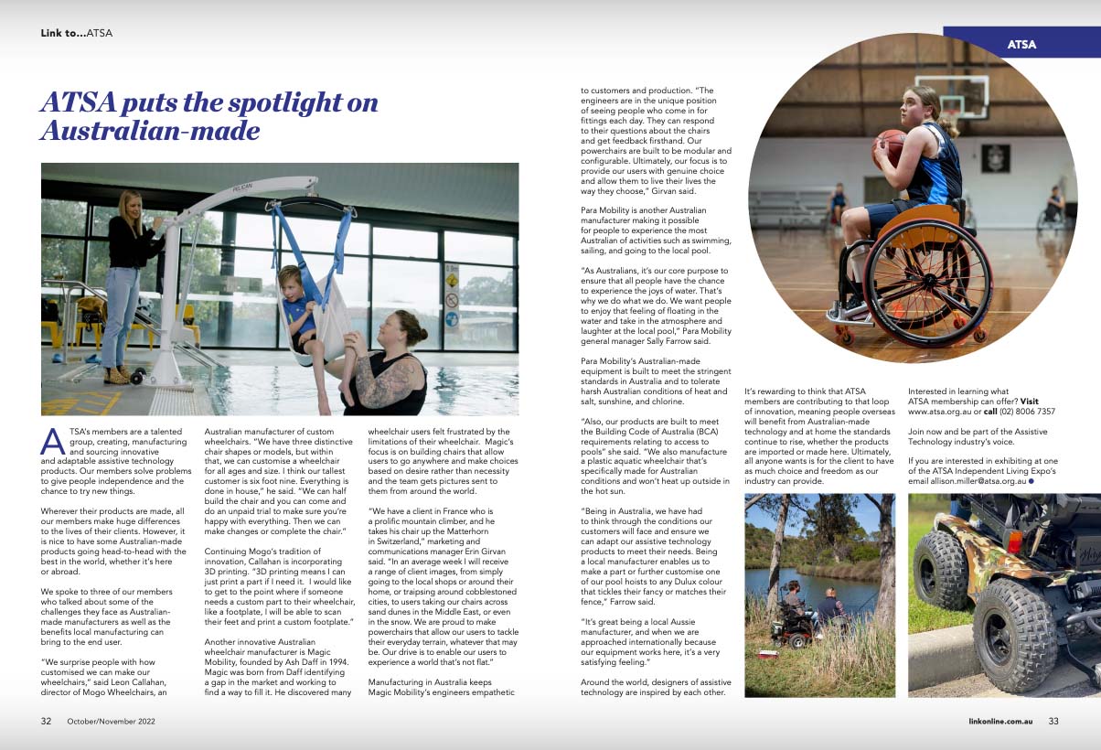 Para Mobility featured in LINK Magazine - Para Mobility